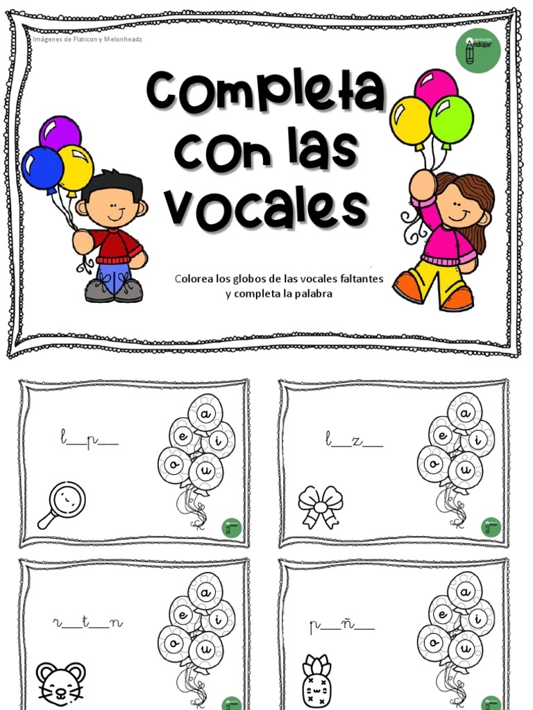 Colorea y Completa Con Las Vocales | PDF | Crecimiento personal y ...