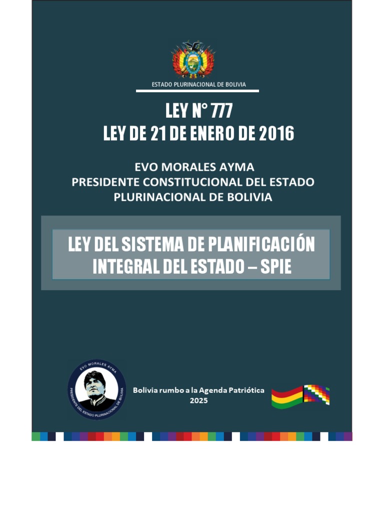 5 Ley 777 - SPIE | PDF | Planificación | Presupuesto
