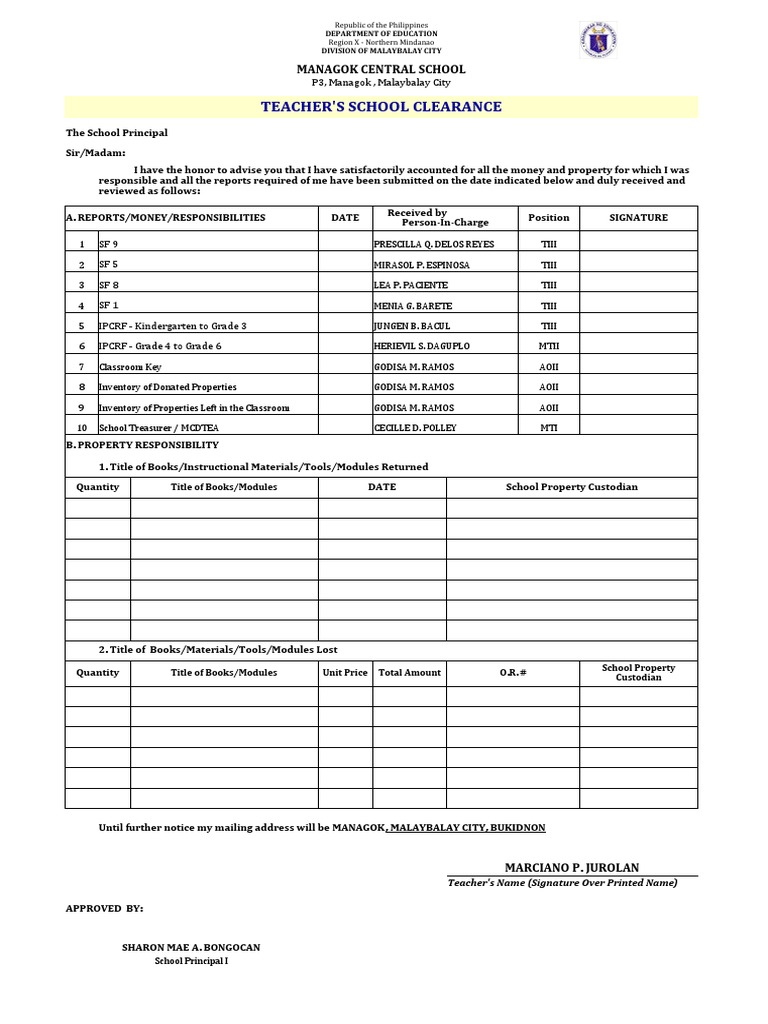 Teachers Clearance Inventoryleft Prop | PDF
