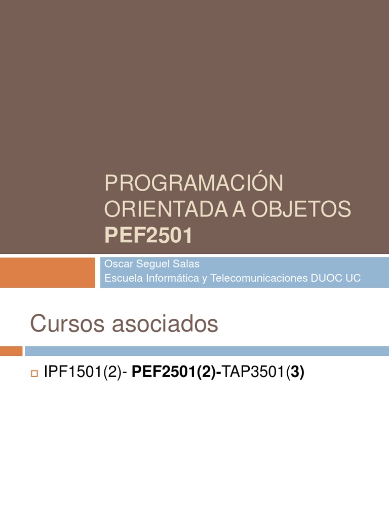 Programación Orientada a Objetos en Java | PDF