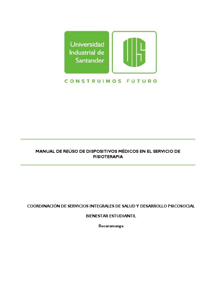 Manual de Uso y Reuso | PDF | Dispositivo médico | Esterilización (Microbiología)