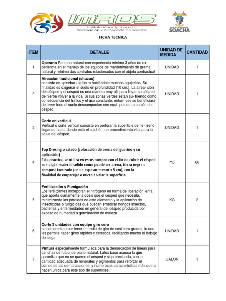 Ficha Tecnica Grama | PDF | Compost | Agricultura