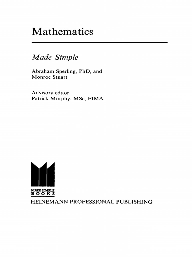 Mathematics Made Simple - A. Sperling & M. Stuart (1988) | PDF | Circle ...