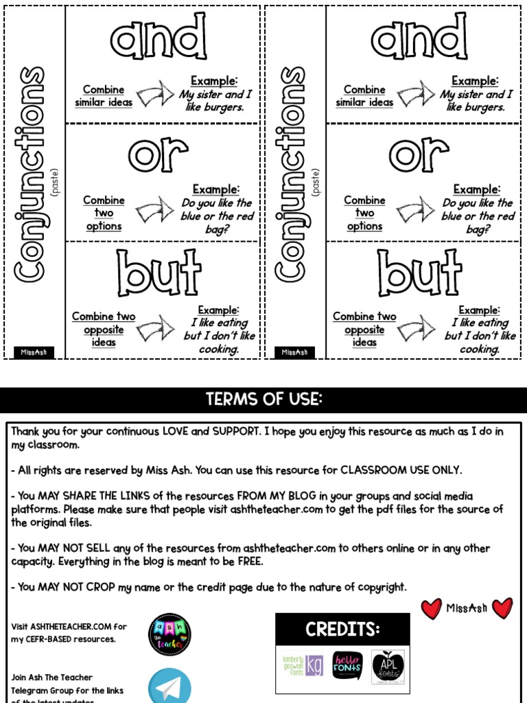 Conjunction Foldable | PDF