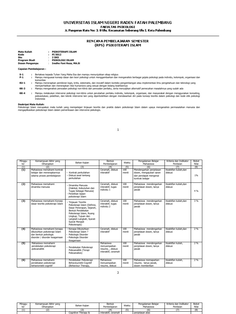 Contoh Rps 2022 | PDF | Karier & Perkembangan | Sains & Matematika