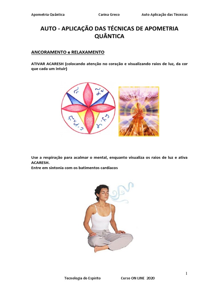 Autoaplicação Das Técnicas de Apometria Quântica - Carina Greco | PDF