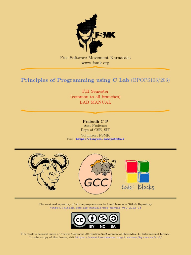 C Programming Lab Manual for VTU | PDF