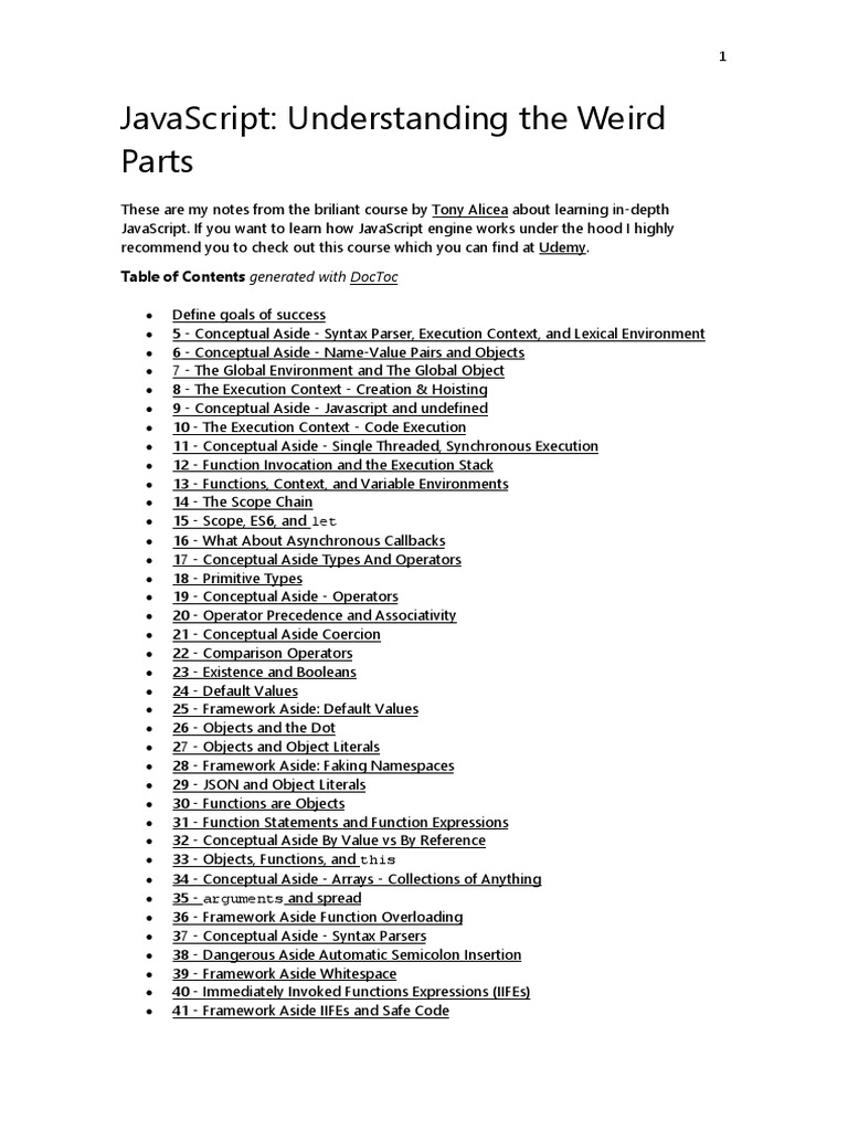JavaScript Theweird Parts | PDF | Scope (Computer Science) | Java Script JavaScript Theweird Parts | PDF | Scope (Computer Science) | Java Script