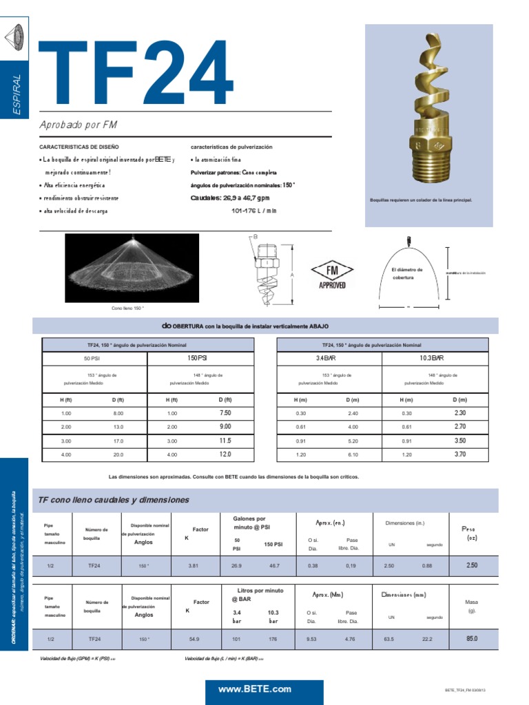 BETE TF24 FM Boquilla Spiral - En.es | PDF