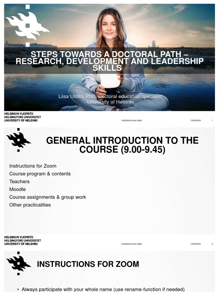 Steps Towards A Doctoral Path Intro Slides 200323 | PDF | Evaluation ...