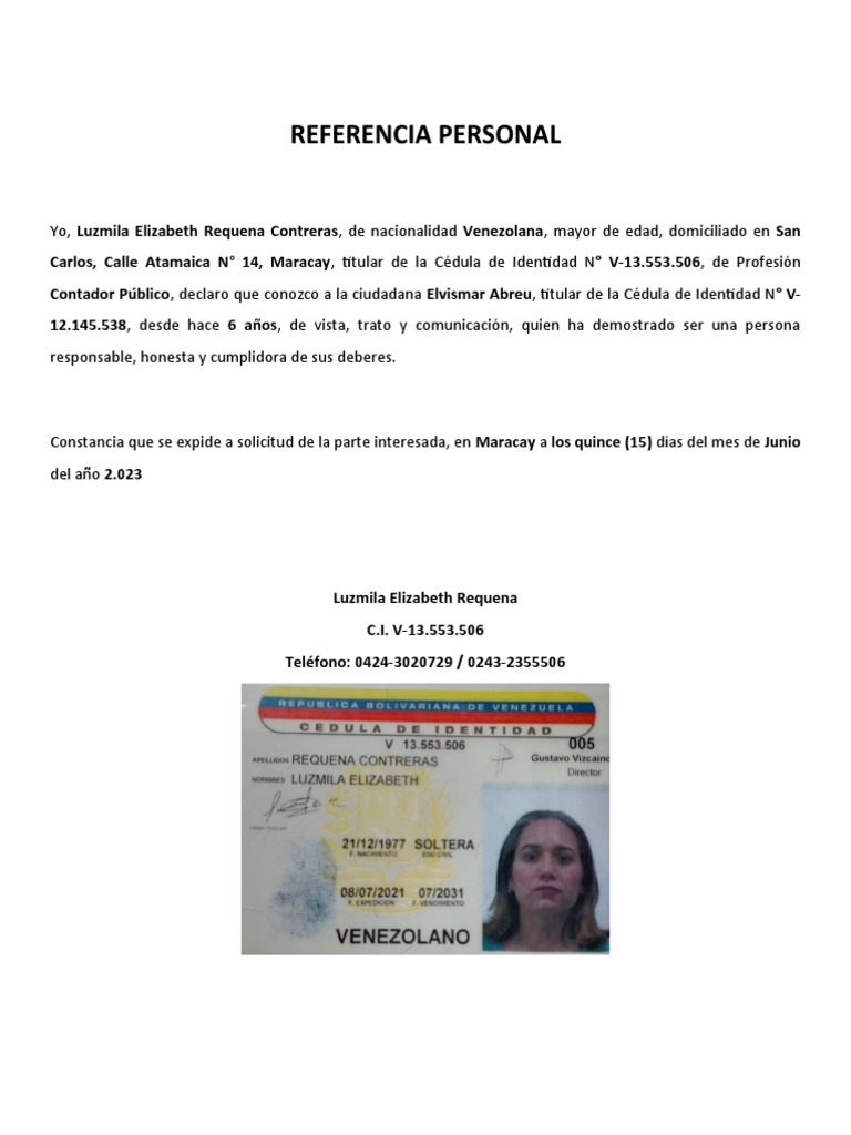 Referencia Personal | PDF