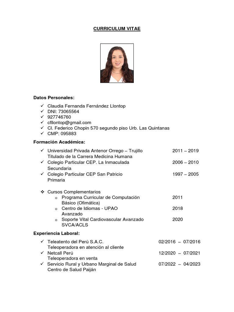 Curriculum Vitae | PDF | Crecimiento personal y profesional