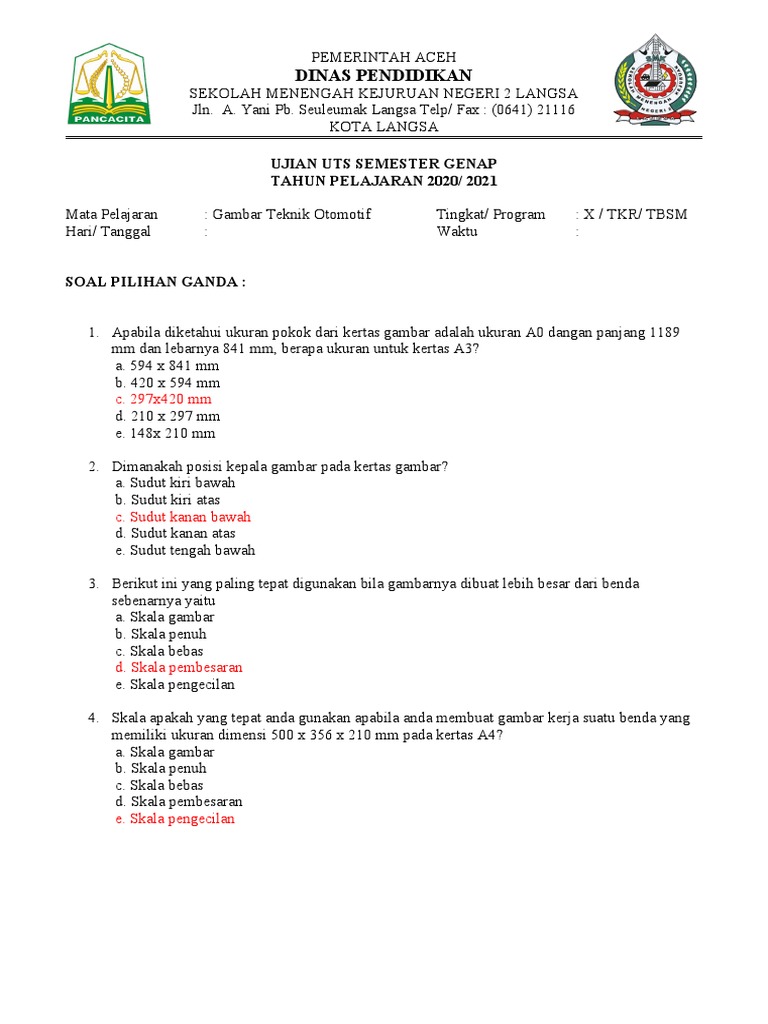 Soal GTO UTS 2 Baru | PDF