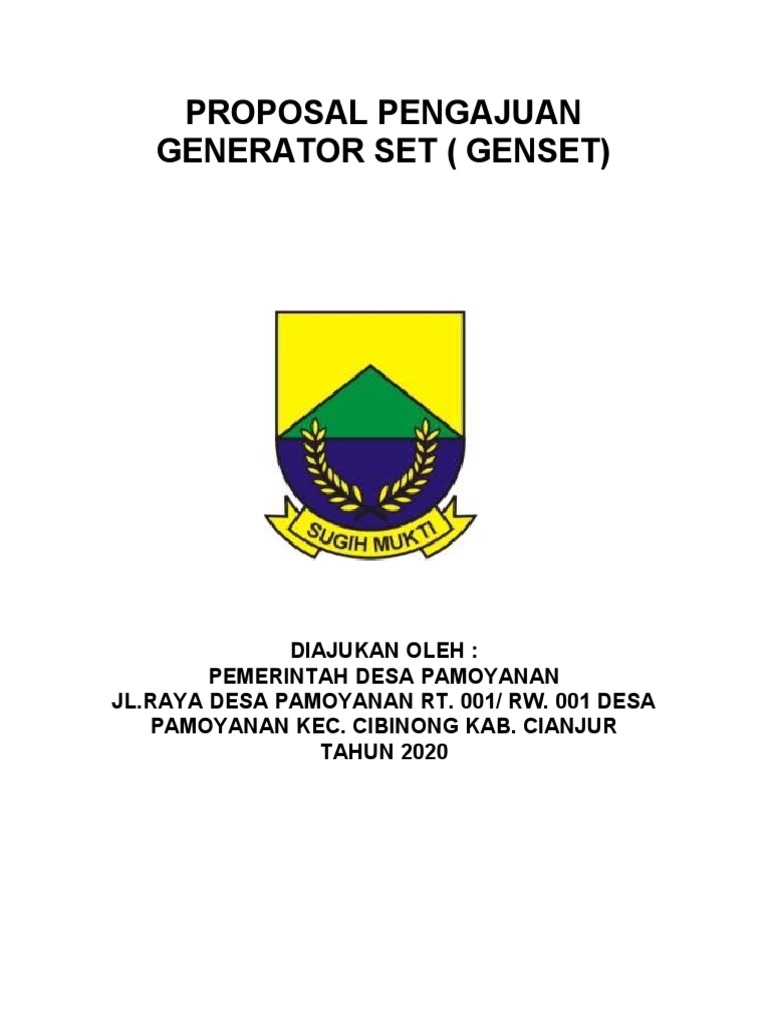 Proposal Pengajuan Genset | PDF | Teknologi & Rekayasa
