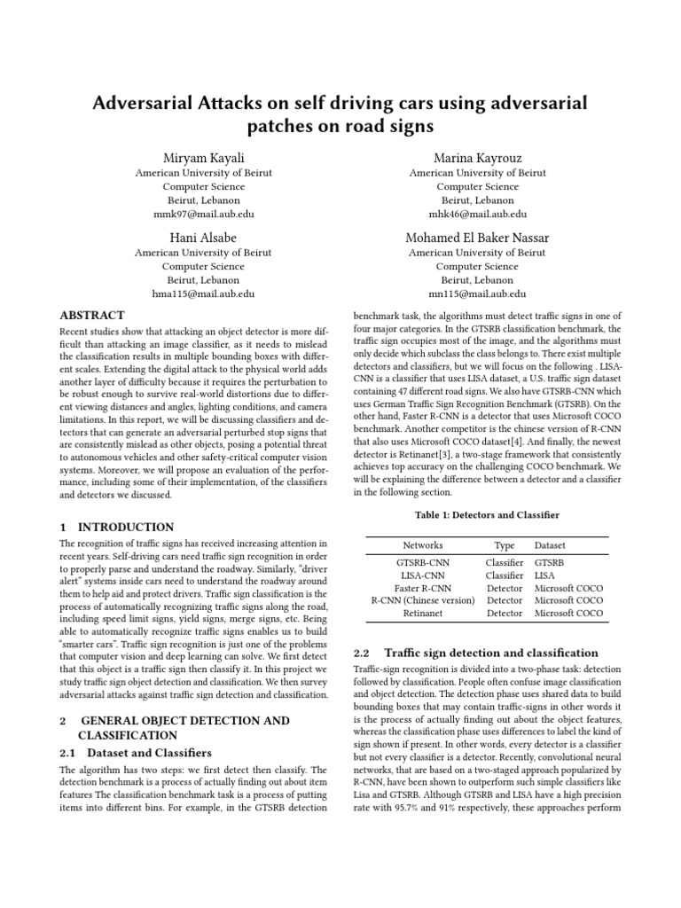 Adversarial Attacks On Road Signs | PDF