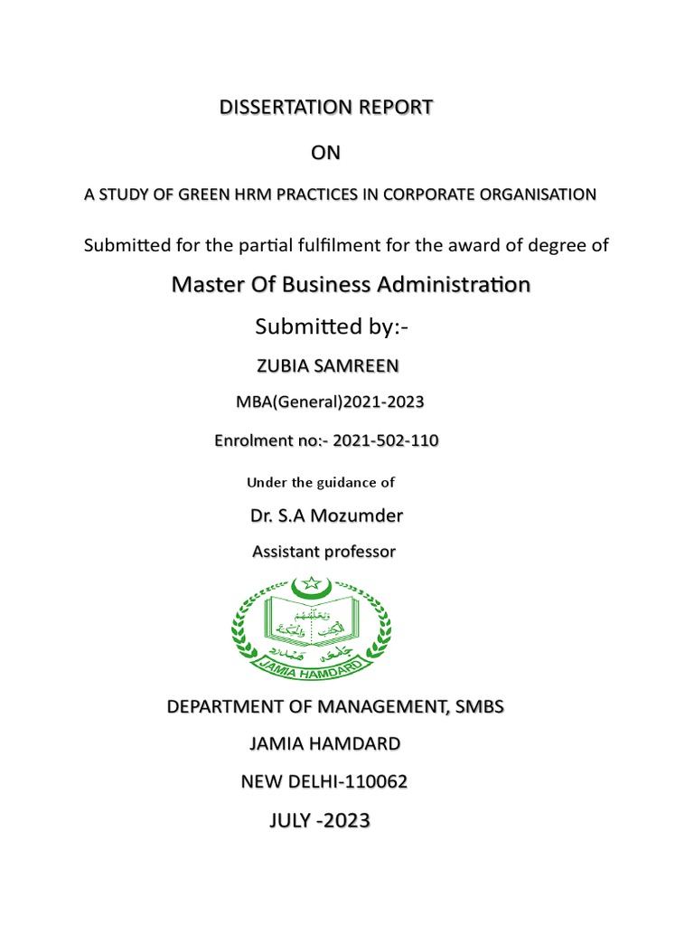 New Dissertation Report | PDF | Human Resource Management | Corporate Social Responsibility
