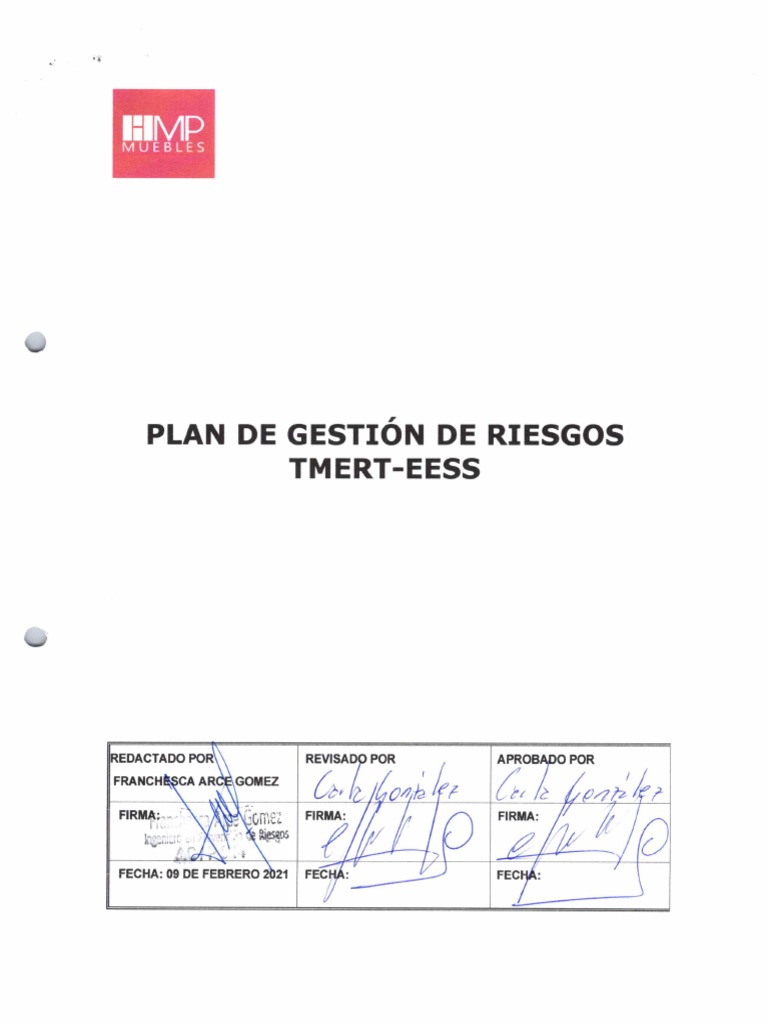 Plan de Gestion de Riesgos Tmers-Eess | PDF