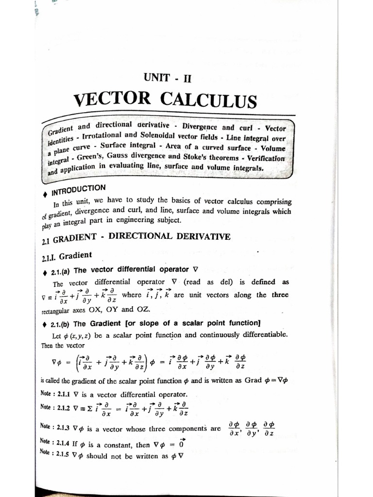 Chapter 2 Vector Calculus | PDF