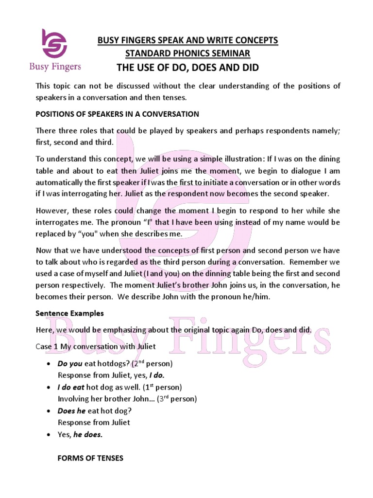 Busy Fingers, Standard Phonics Seminar - 050447 | PDF | Plural ...