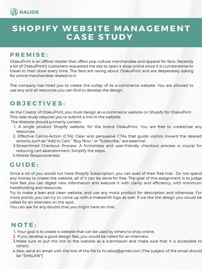 Shopify Website Management Case Study | PDF