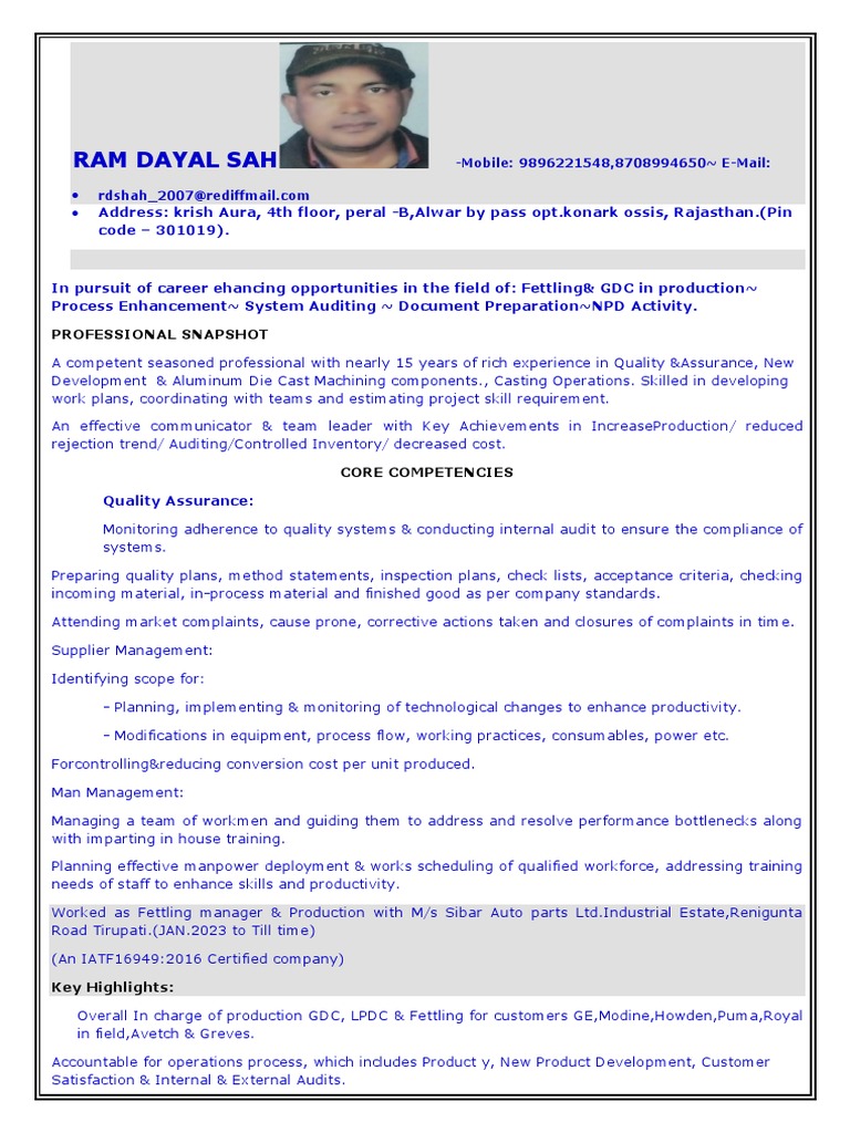 For Quality and Fettling | PDF