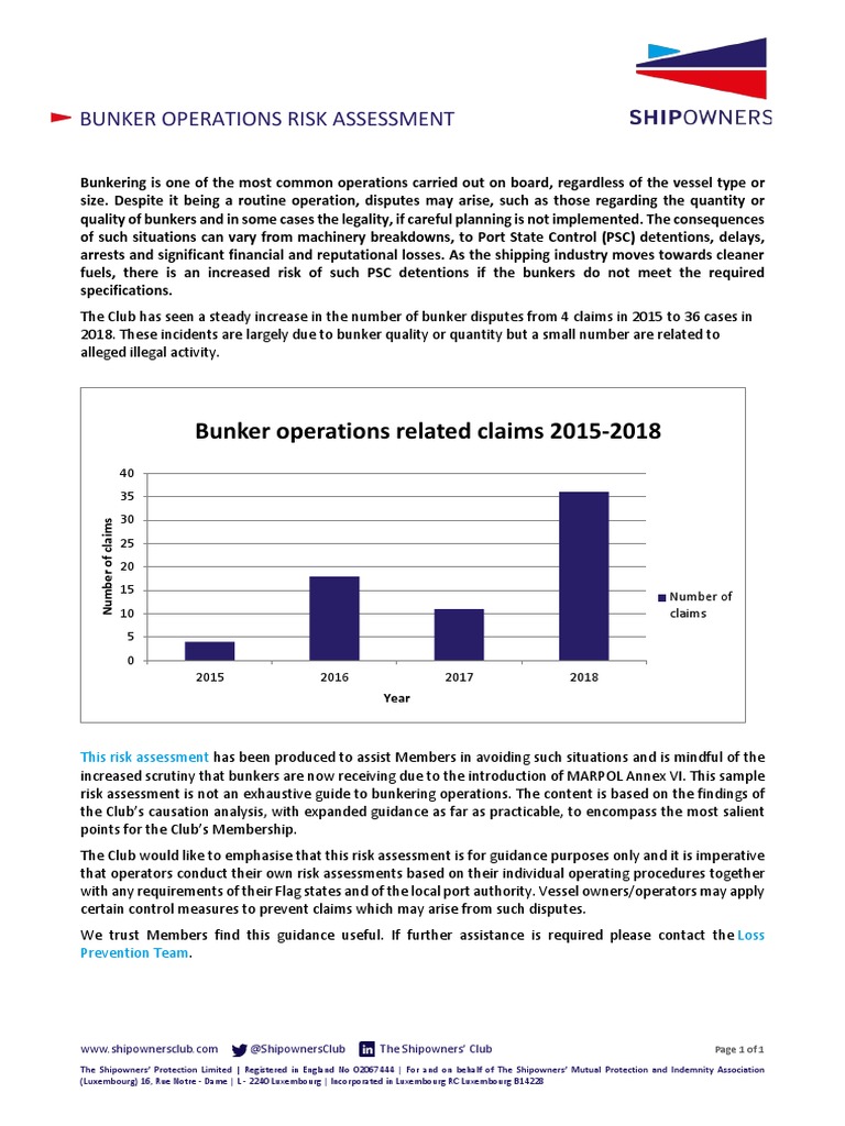 Bunker Operations Risk Assessment - 0820 | PDF | Risk | Risk Assessment