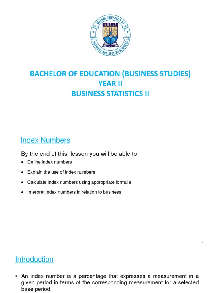Business Statistics II - Index Numbers | PDF | Consumer Price Index | Index (Economics)