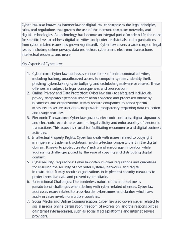 Cyber Law | PDF