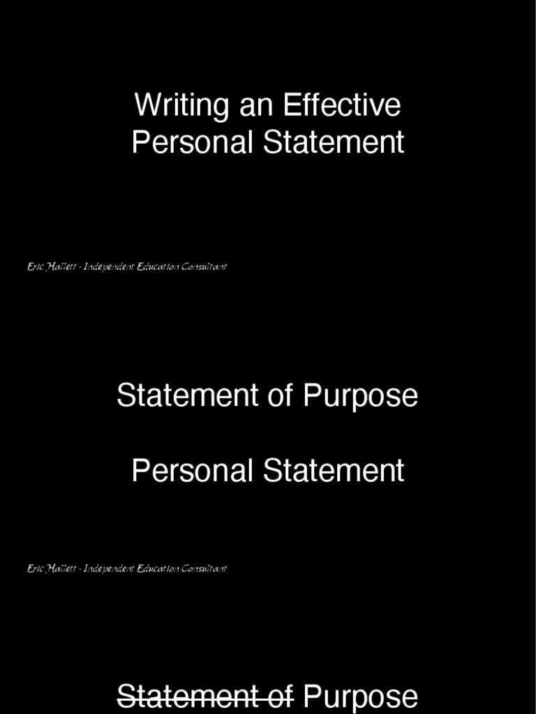 Personal Statement Workshop | PDF | Consultant | Cognition