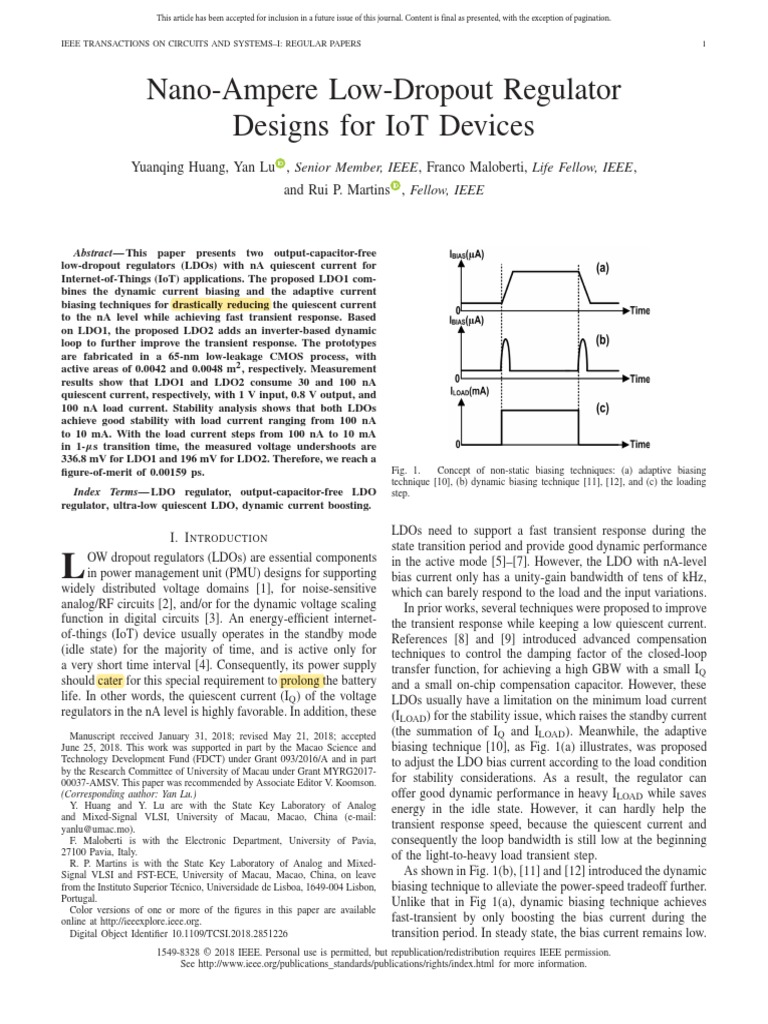 Huang Et Al - 2018 - Nano-Ampere Low-Dropout Regulator Designs For IoT ...