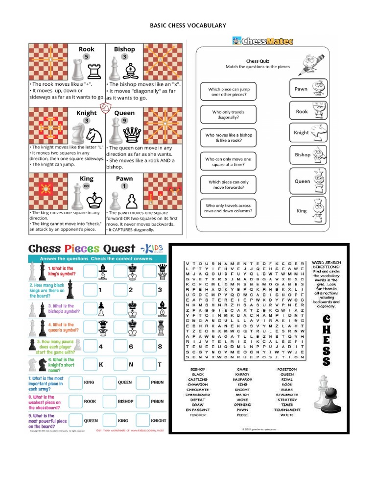 Chess Vocabulary Basics | PDF