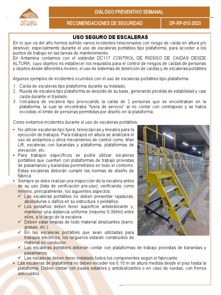 DP-RP-015-2023 - Uso Seguro de Escaleras | Descargar gratis PDF ...