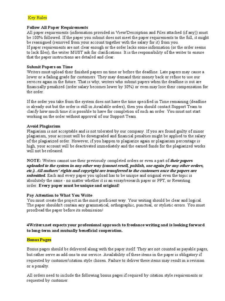 Key Rules | PDF | Thesis | Citation