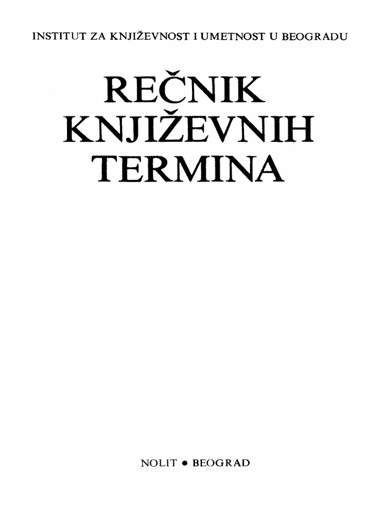 Basna (Recnik Knjizevnih Termina) | PDF