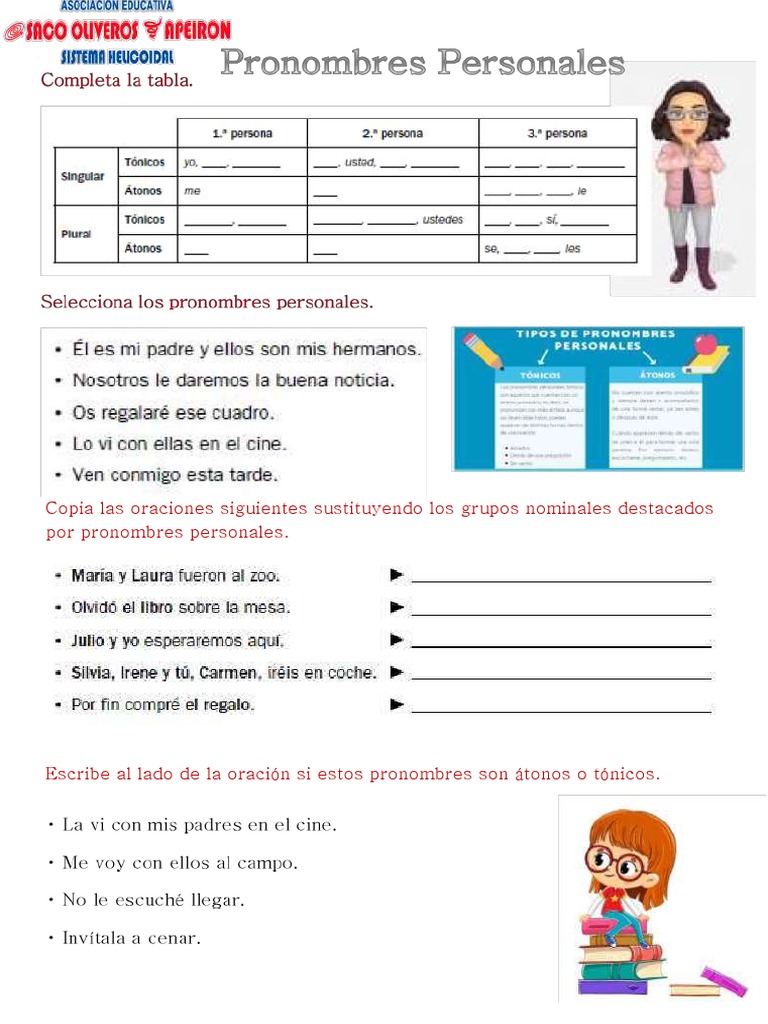 Pronombres Personales - Práctica | PDF