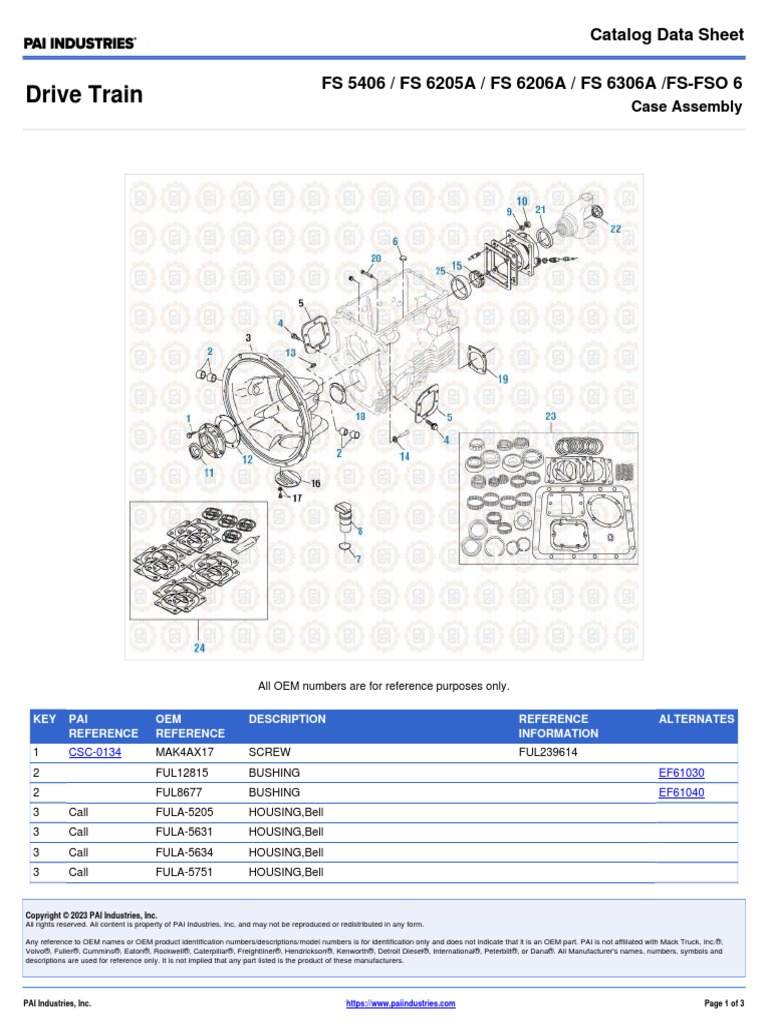 Fs 5406 Fs 6205a Fs 6206a Fs 6306a Fs Fso 6 Case Assembly | PDF
