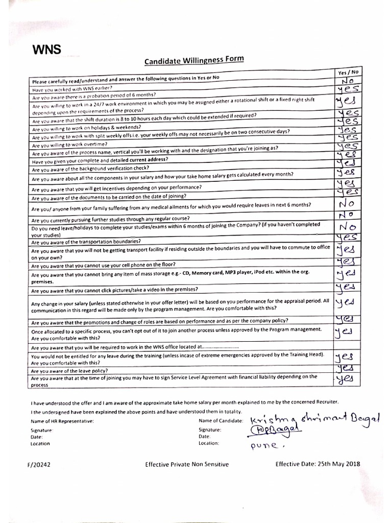 Candidate Willingness Form | PDF