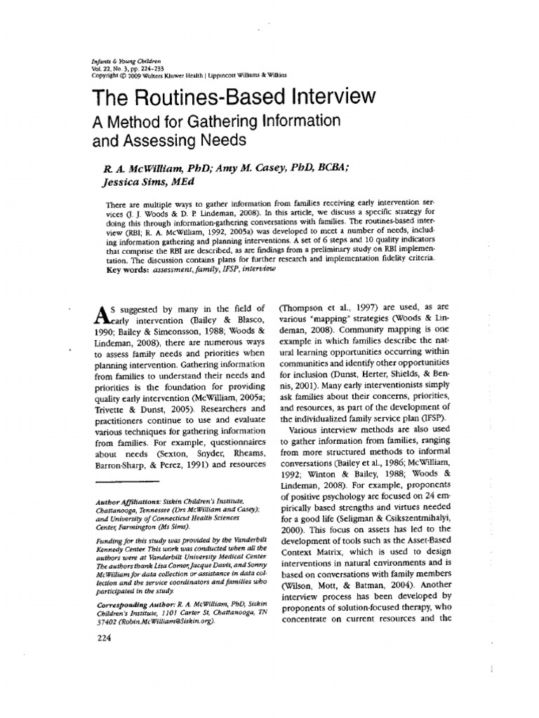 Routines Based Interview Article | PDF
