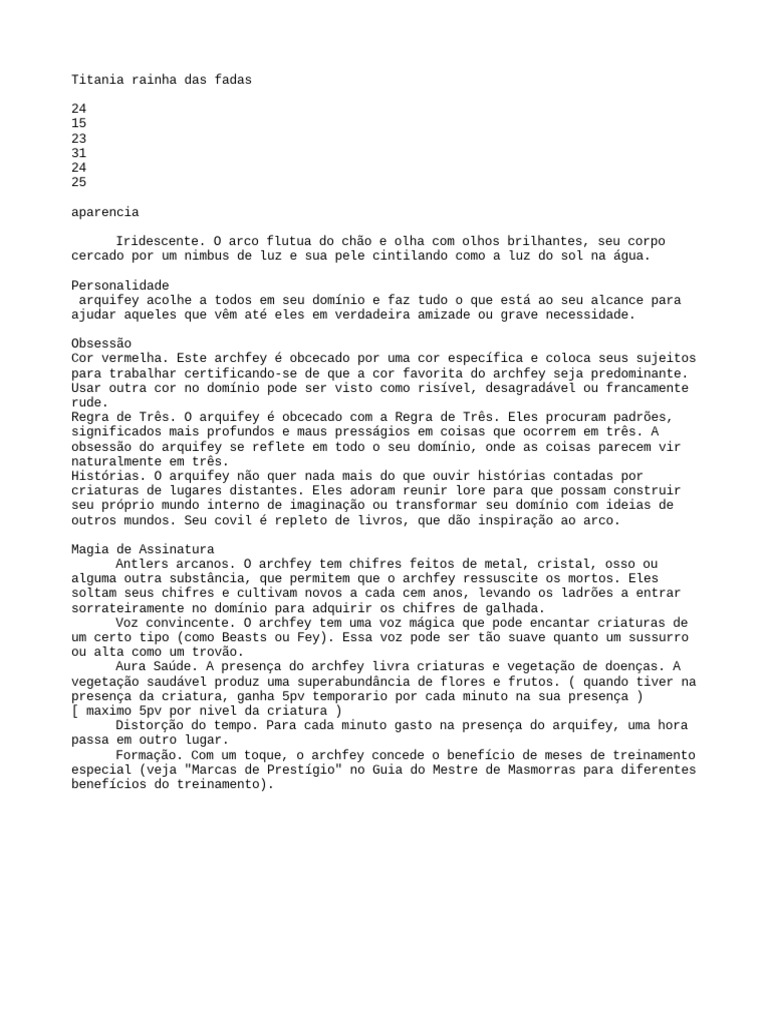 Titania Rainha Das Fadas | PDF