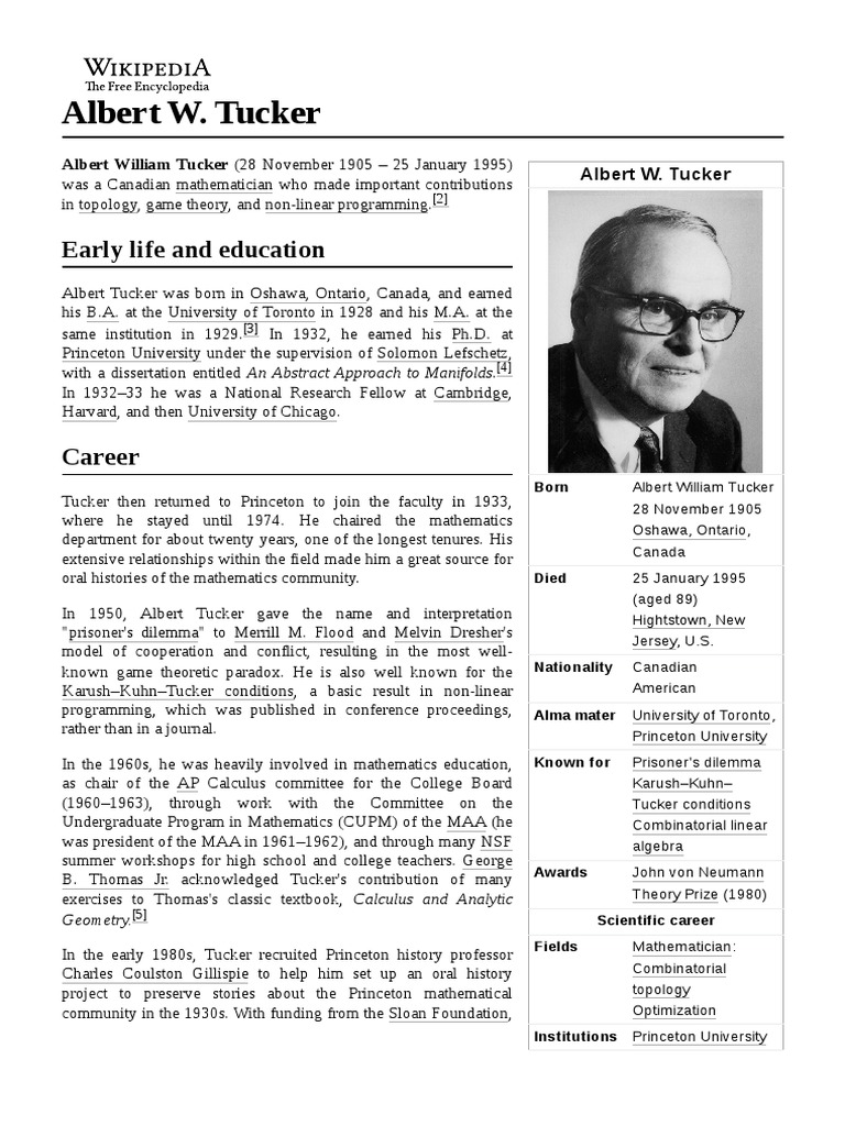 Albert W. Tucker | PDF