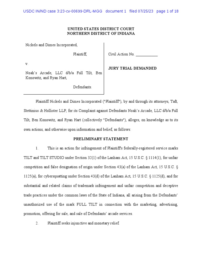 Nickles and Dimes Complaint | PDF