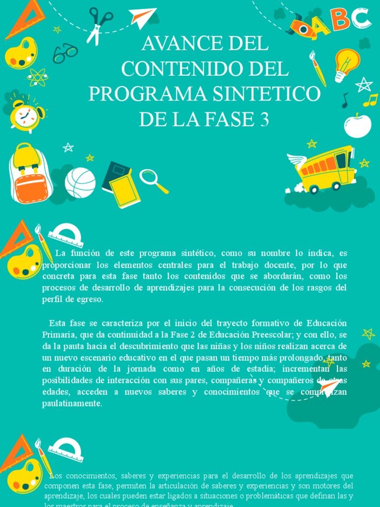 Programa Sintetico Fase 3 | PDF | Educación de la primera infancia ...