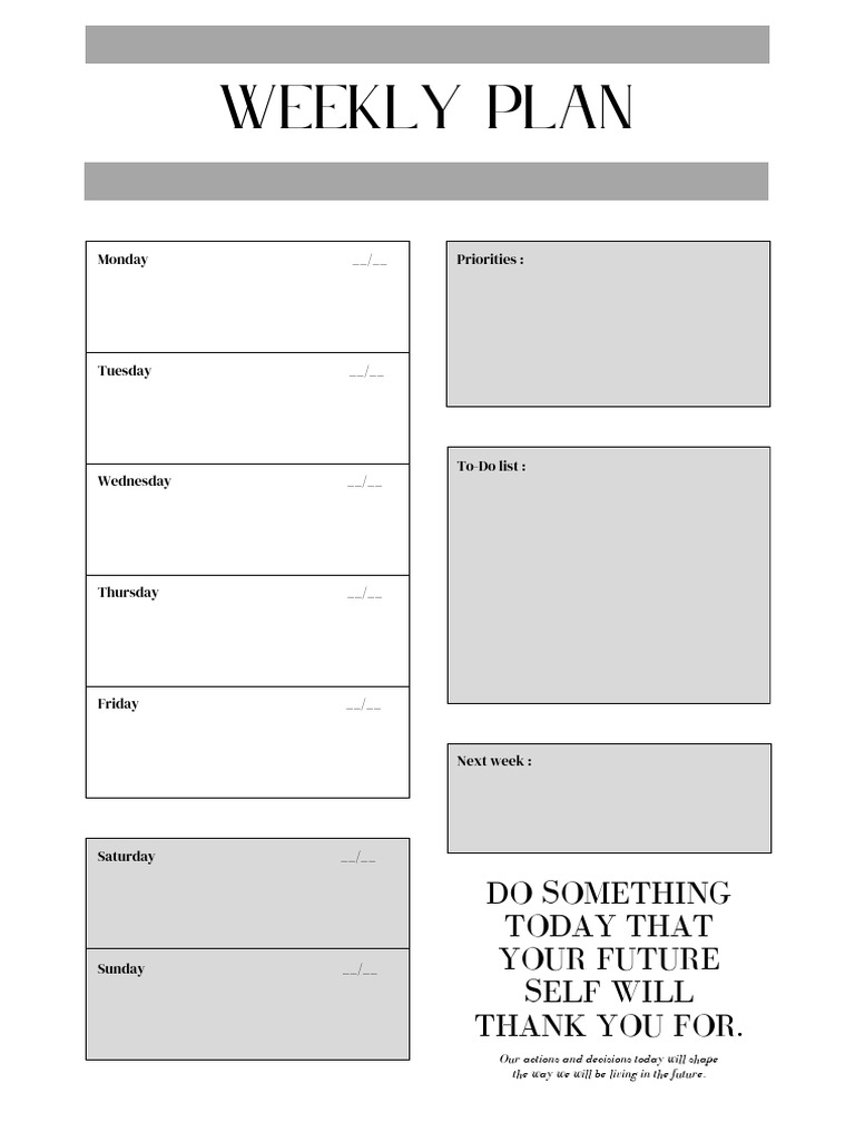 Beige Simple Weekly Planner | PDF