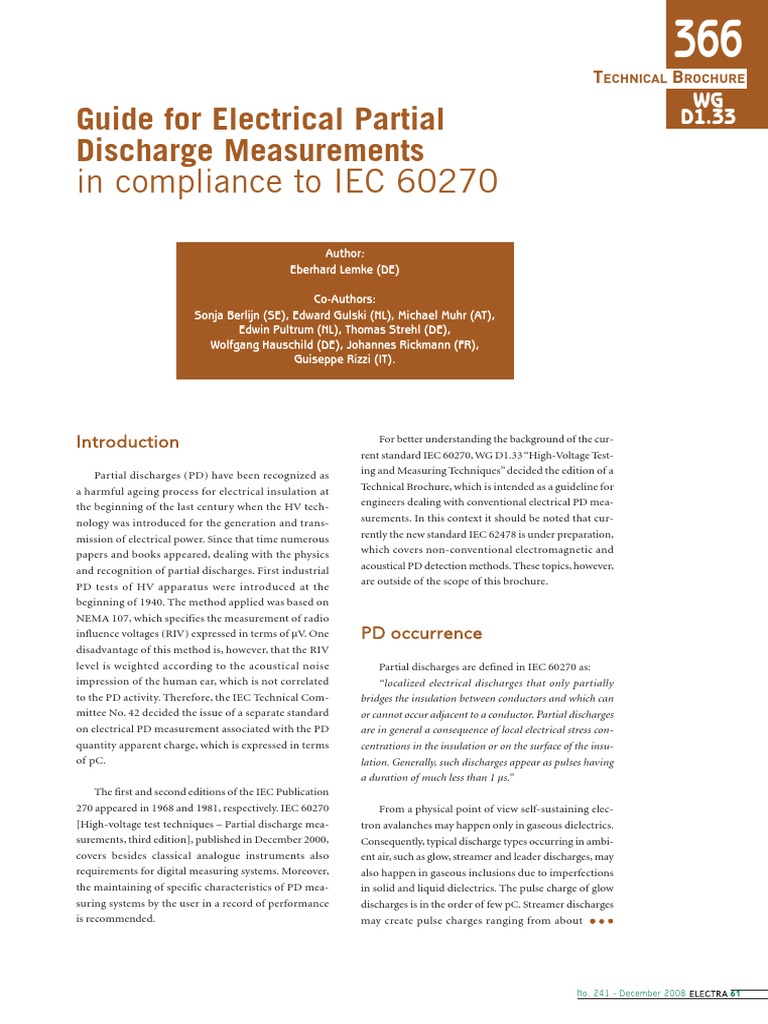 Guide For Electrical Partial Discharge M | PDF | Capacitor | Telecommunications Engineering