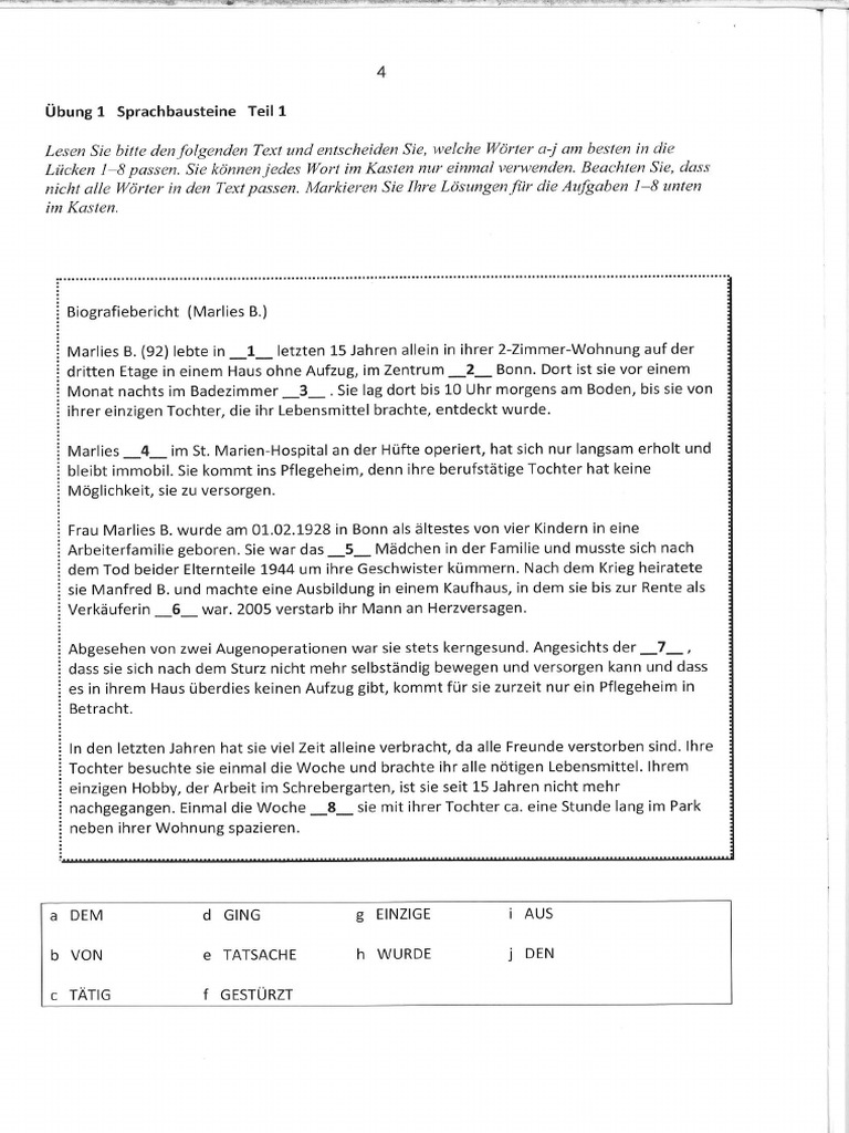 Sprachbausteine 1 | PDF