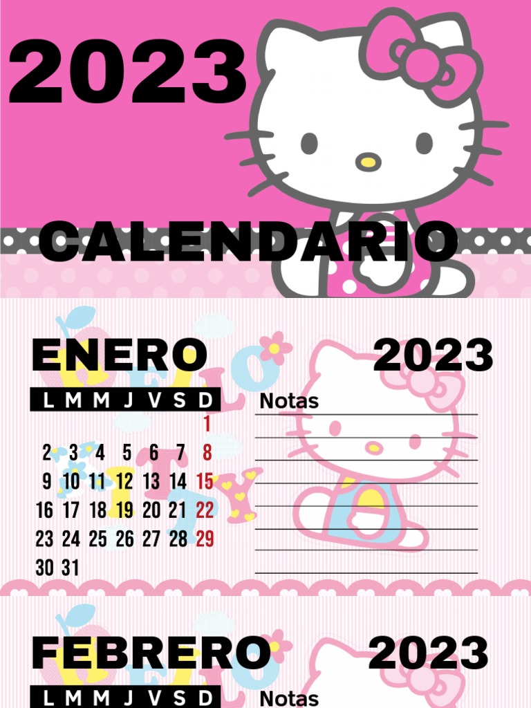 Calendario Mensual Hello Kitty | PDF