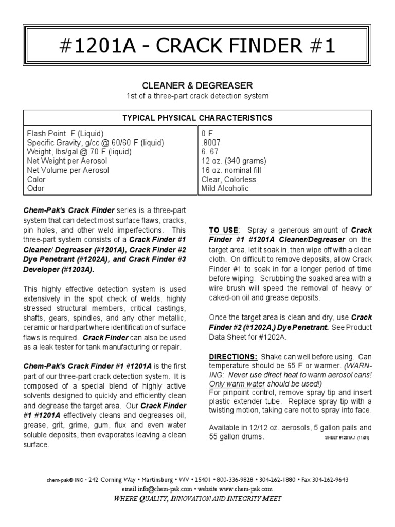 1201a Data Tecnica & MSDS | PDF
