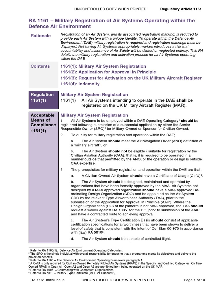 RA1161 Initial Issue | PDF