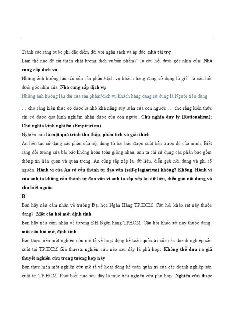 trắc nghiêm PPNCKH 1 | PDF