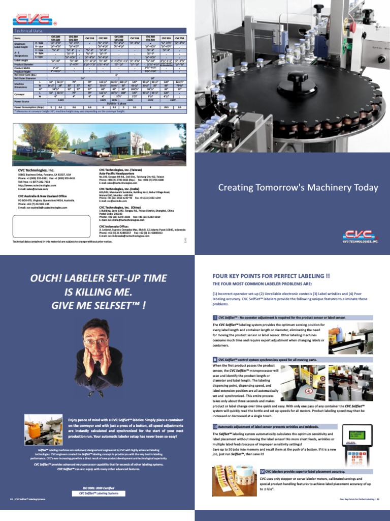 Etiquetadora para Autoadherible CVC 300 Selfset | PDF